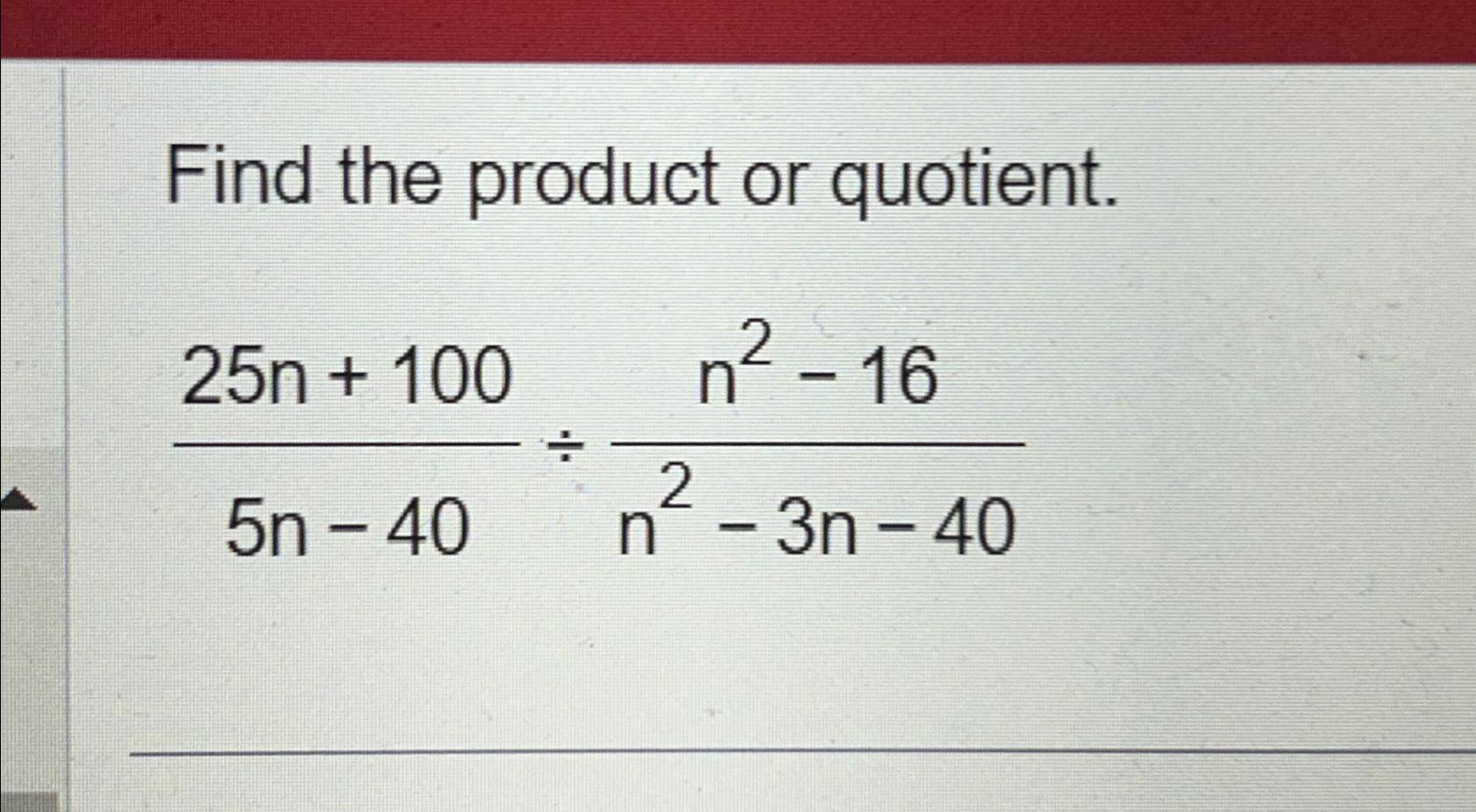 Solved Find the product or | Chegg.com