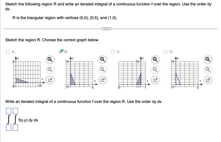 Solved Sketch the following region R ﻿and write an iterated | Chegg.com