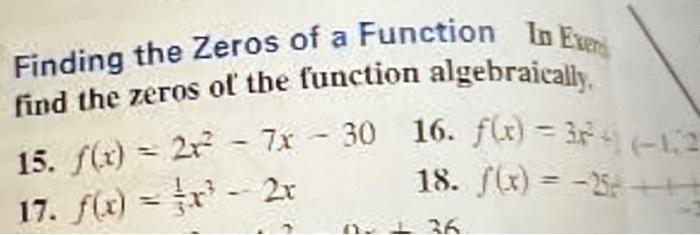 Solved Finding the Zeros of a Function In Exer find the | Chegg.com