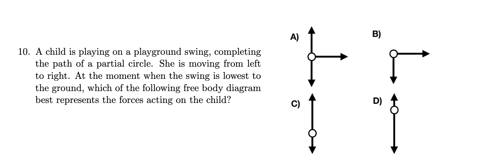 Solved A child is ﻿playing on ﻿a playground swing, | Chegg.com