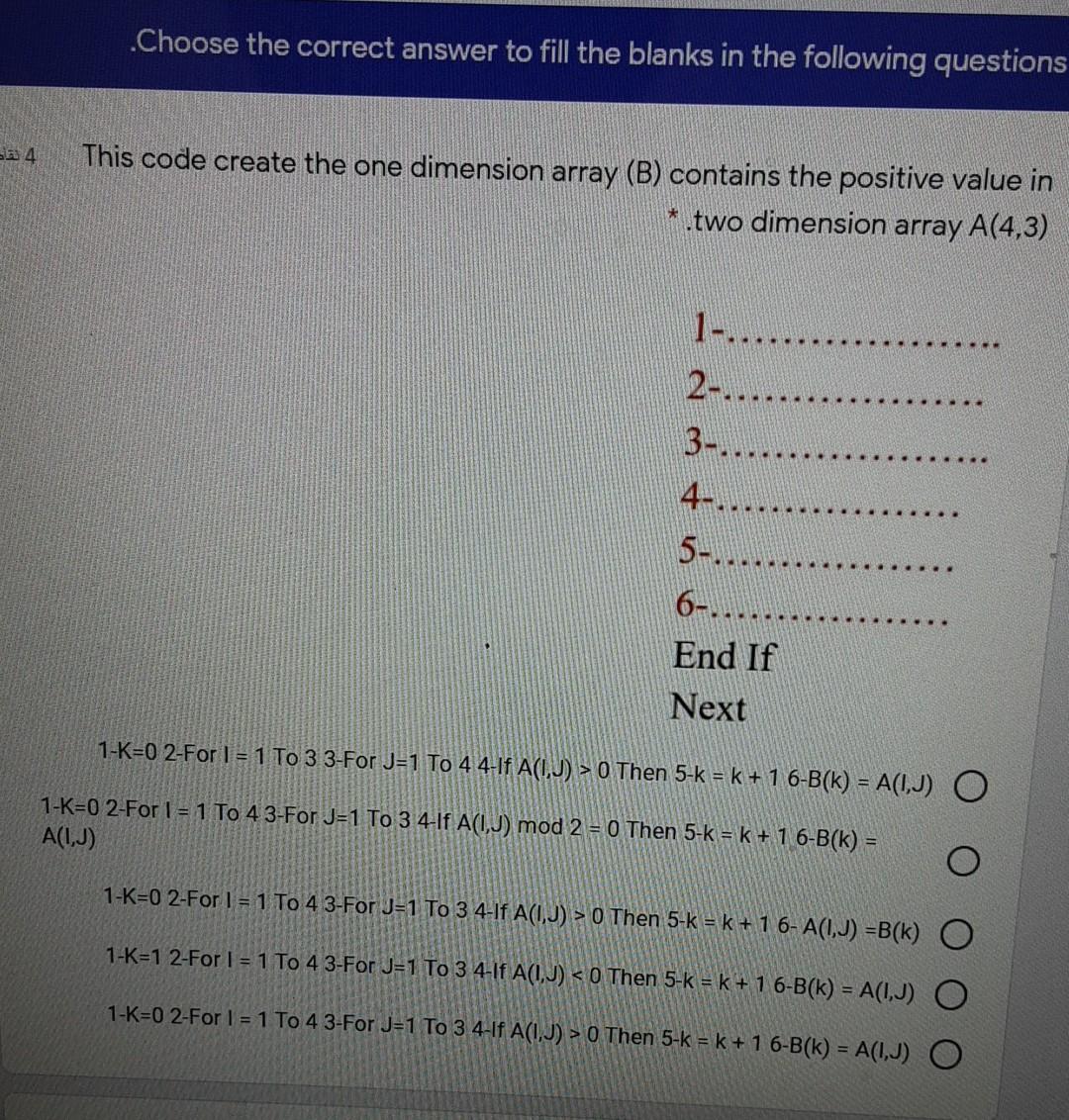 Solved Choose the correct answer to fill the blanks in the | Chegg.com