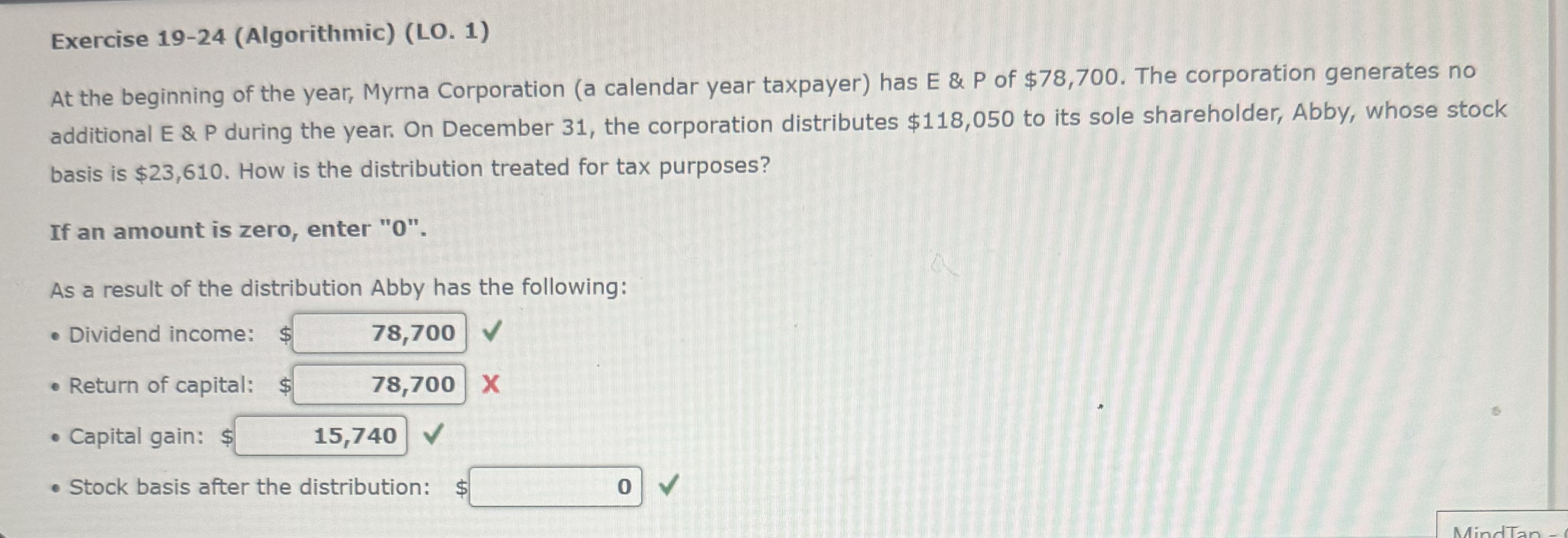 Solved Exercise 19-24 (Algorithmic) (LO. 1)At the beginning | Chegg.com