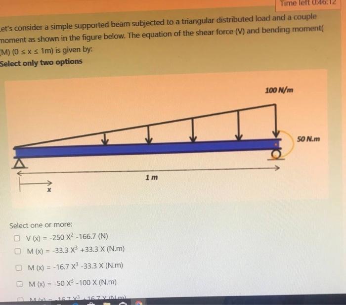 Solved at's consider a simple supported beam subjected to a | Chegg.com
