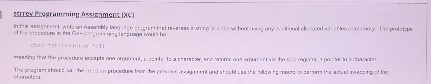 Solved The strlen procedure from the previous assignment | Chegg.com