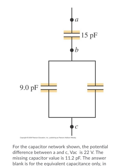 Solved For the capacitor network shown, the potential | Chegg.com