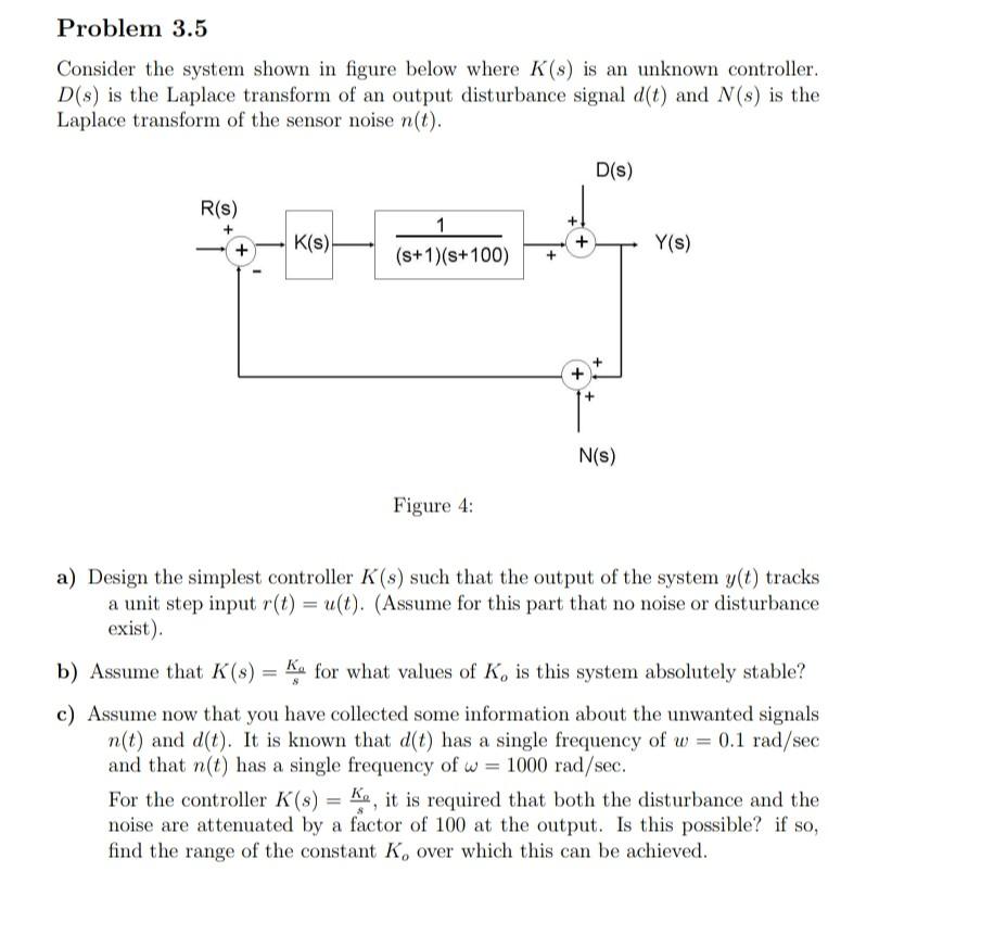 Solved Problem 3.5 Consider the system shown in figure below | Chegg.com