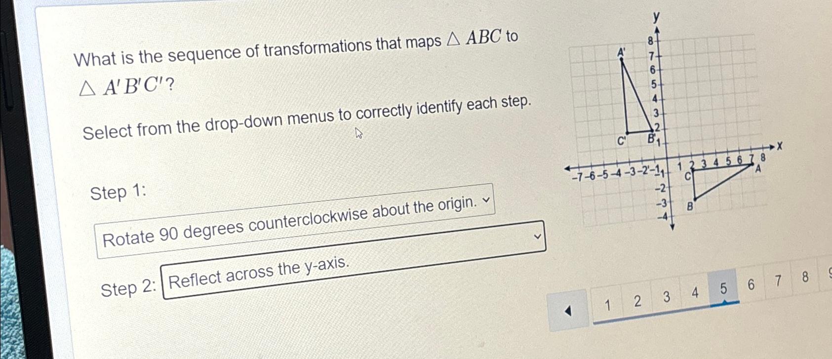 What is the sequence of transformations that maps | Chegg.com