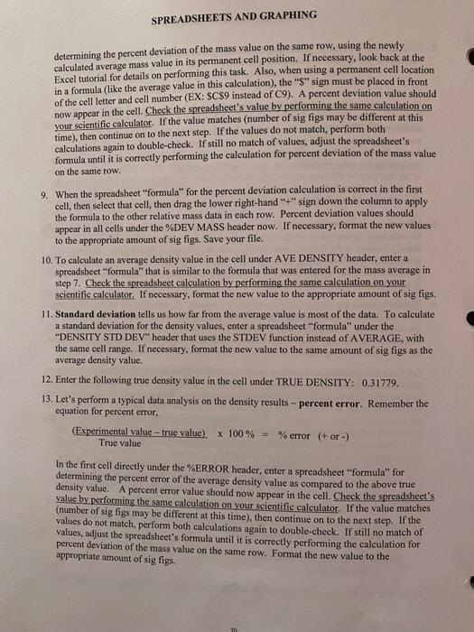 Solved SPREADSHEETS AND GRAPHINGRevised OBJECTIVE(S): | Chegg.com