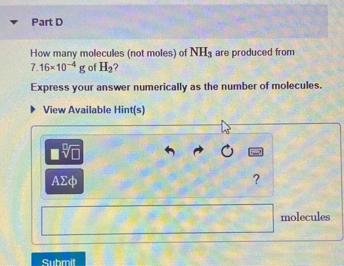 Solved Part 6 How many grams of H2 are needed to produce | Chegg.com