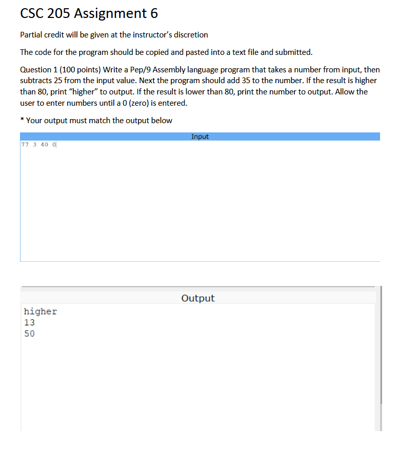 Solved CSC 205 ﻿Assignment 6Partial credit will be given at | Chegg.com