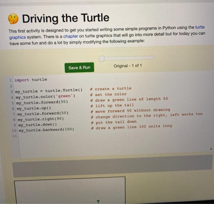Solved Driving the Turtle This first activity is designed to | Chegg.com