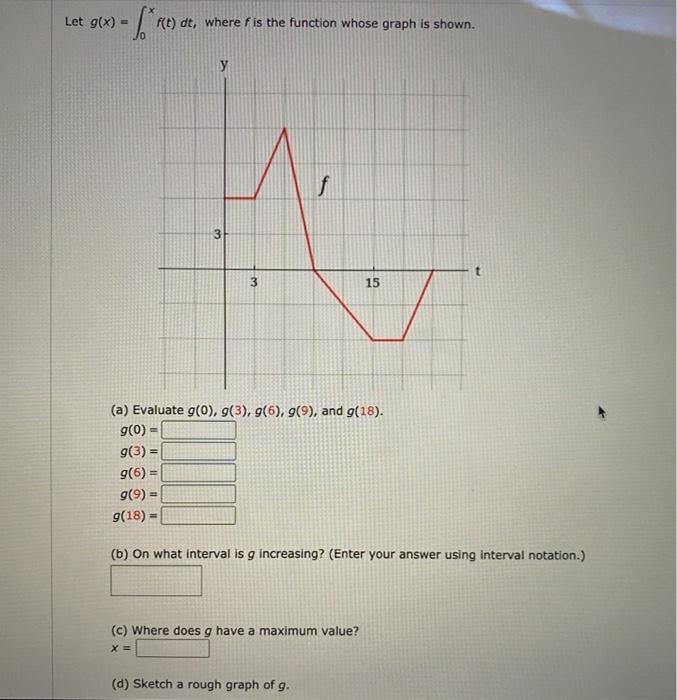 Solved (b) on what interval is g increasing? (Enter your | Chegg.com