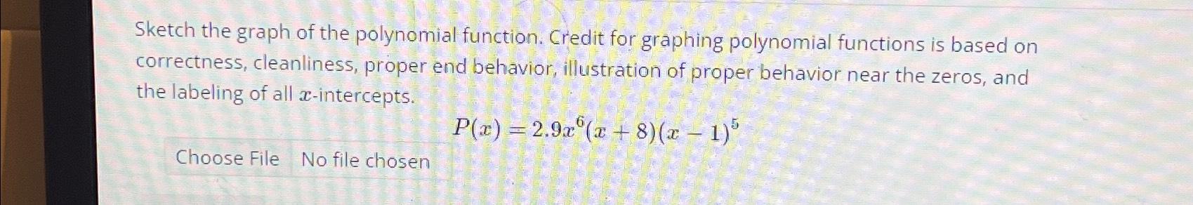 Solved Sketch the graph of the polynomial function. Credit | Chegg.com