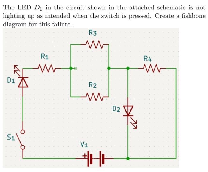 The LED D1 in the circuit shown in the attached | Chegg.com