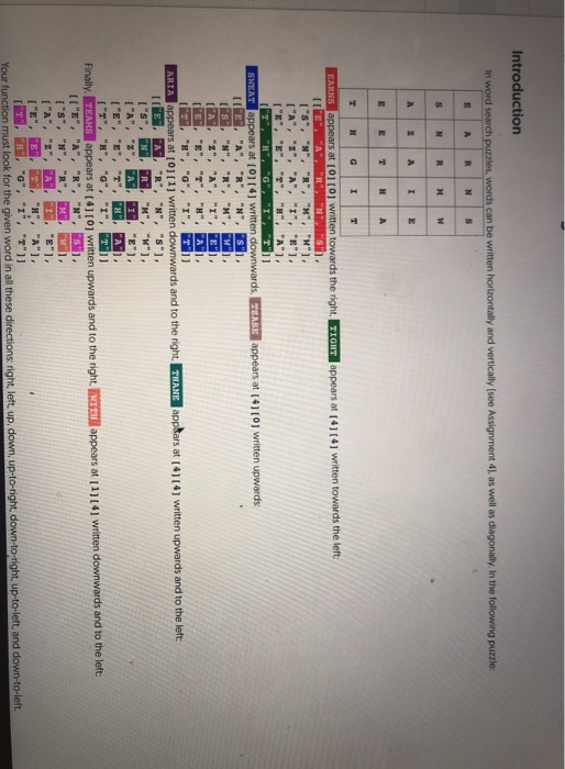 Introduction In word search puzzles, words can be | Chegg.com