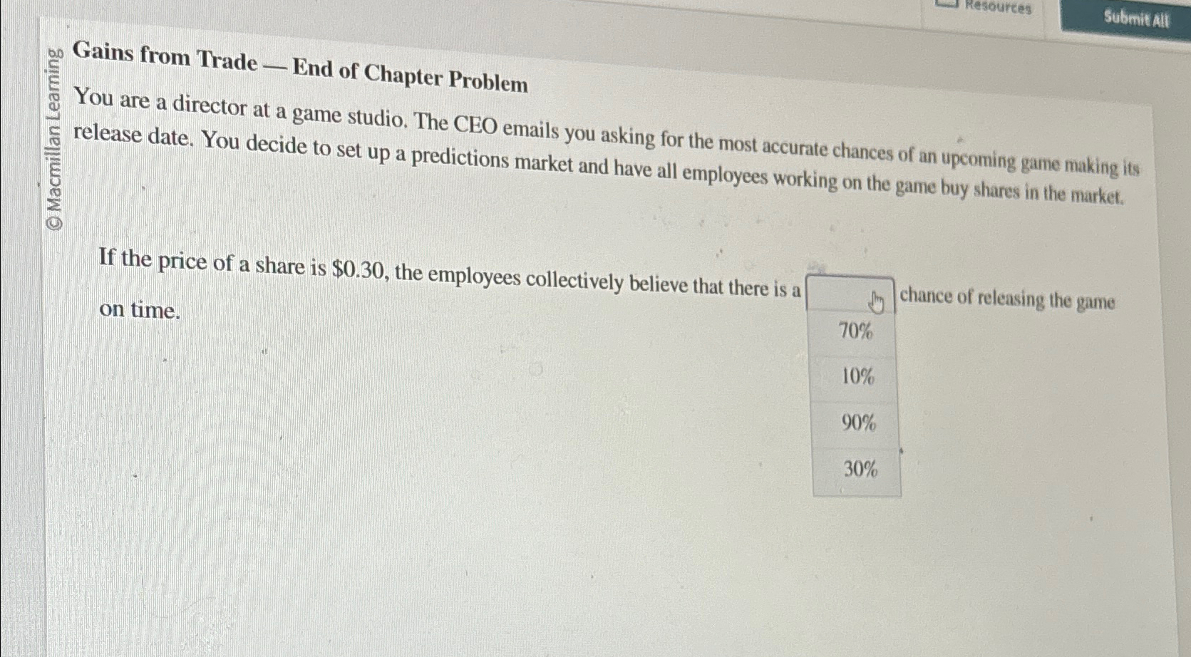 Solved ResourcesSubmit AltGains from Trade - ﻿End of Chapter | Chegg.com