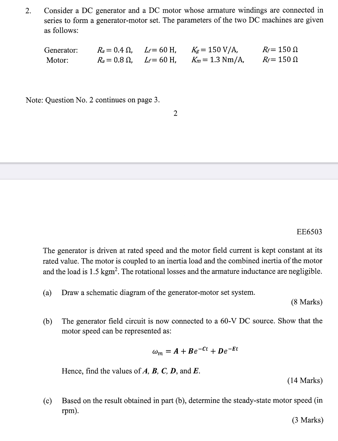 Solved Consider a DC generator and a DC motor whose armature | Chegg.com