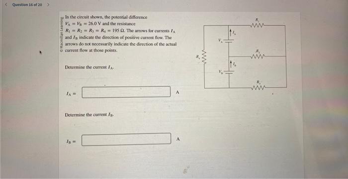 Solved In the circuit shown, the potential difference | Chegg.com
