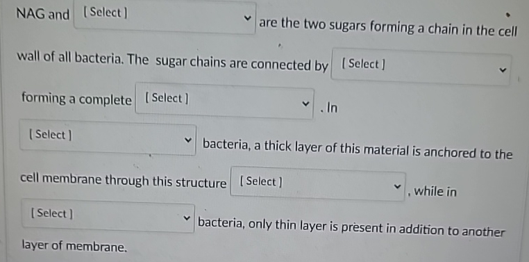 Solved NAG and are the two sugars forming a chain in the | Chegg.com