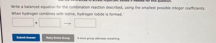 Solved Write a balanced equation for the combination | Chegg.com