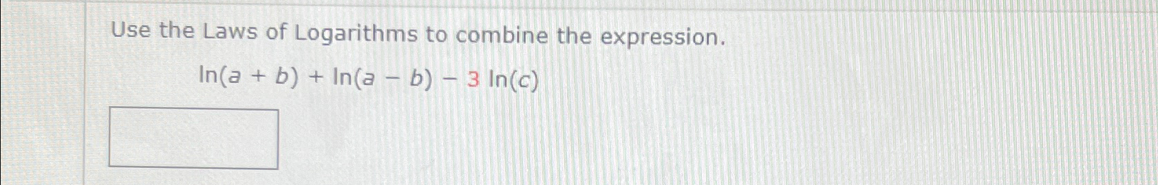 Solved Use the Laws of Logarithms to combine the | Chegg.com