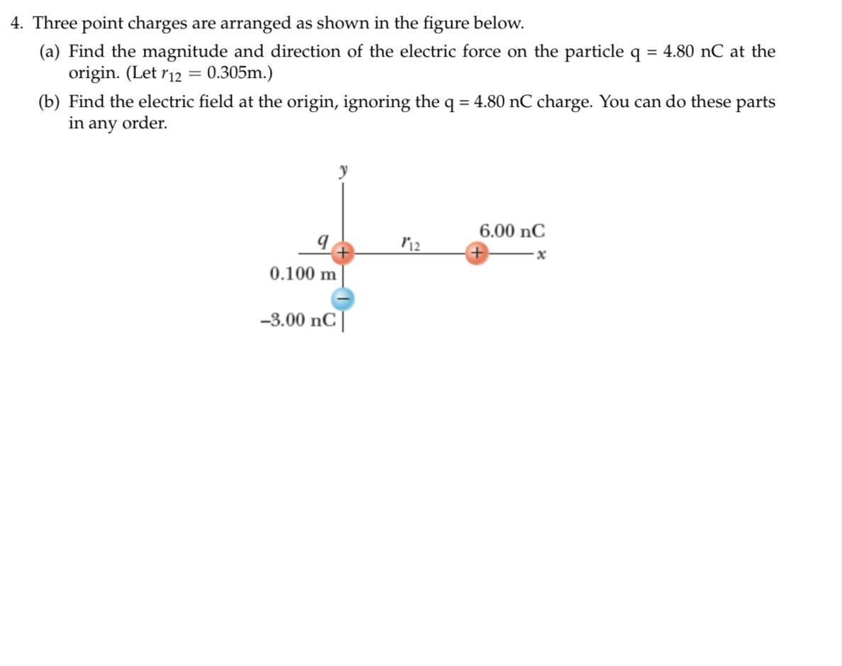 Solved Three point charges are arranged as shown in the | Chegg.com