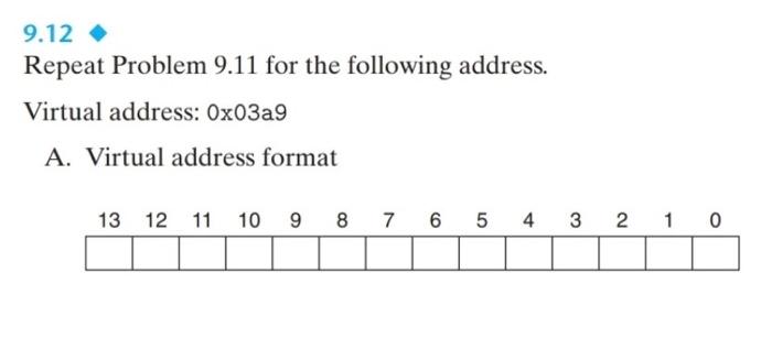 Solved Repeat Problem 9.11 for the following address. | Chegg.com