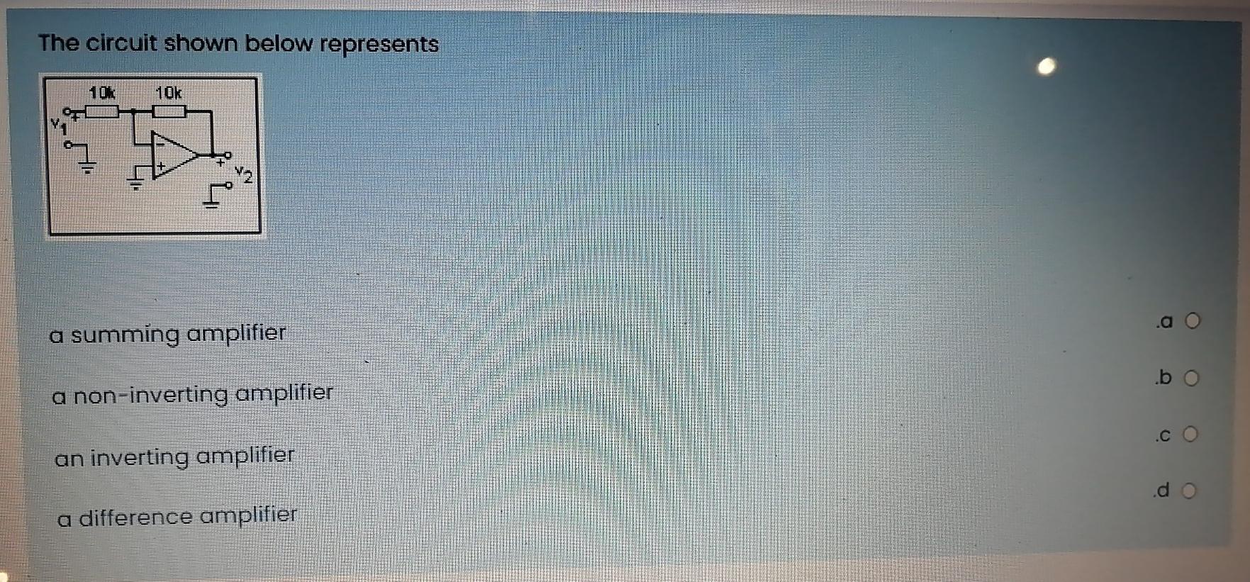 Solved The circuit shown below represents 10 10k a summing | Chegg.com