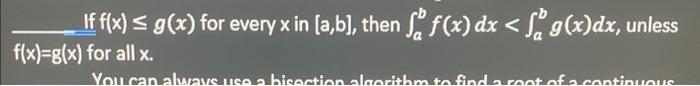 Solved If f(x)≤g(x) for every x in [a,b], then | Chegg.com