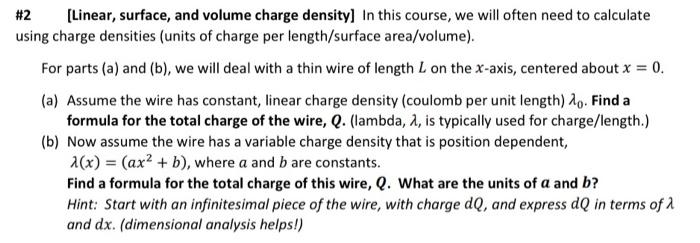 Solved 12 [Linear, surface, and volume charge density] In | Chegg.com