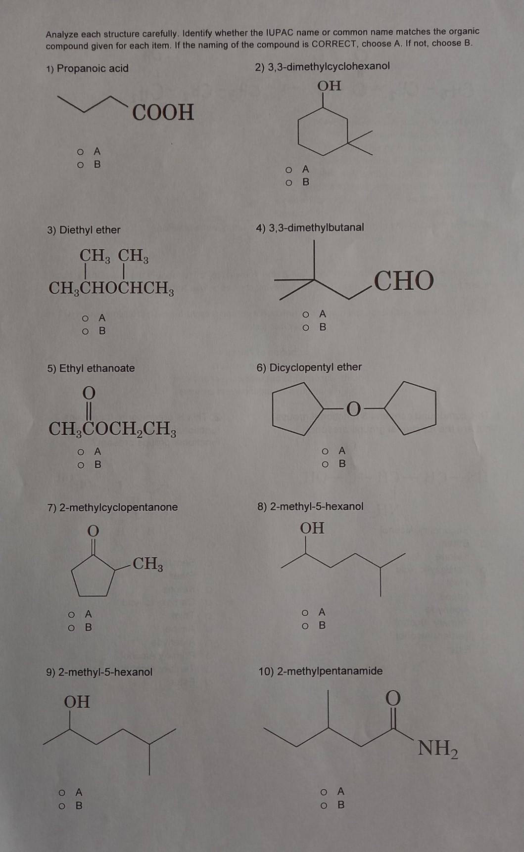 Solved I. o OH CH - CH - C - CH2 - CH2 - C-H CH₃-CH₂ - CH₂ | Chegg.com