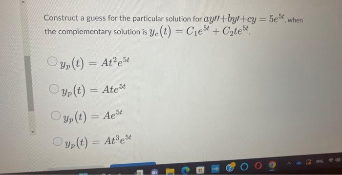 Solved Use the method of undetermined coefficients to solve | Chegg.com