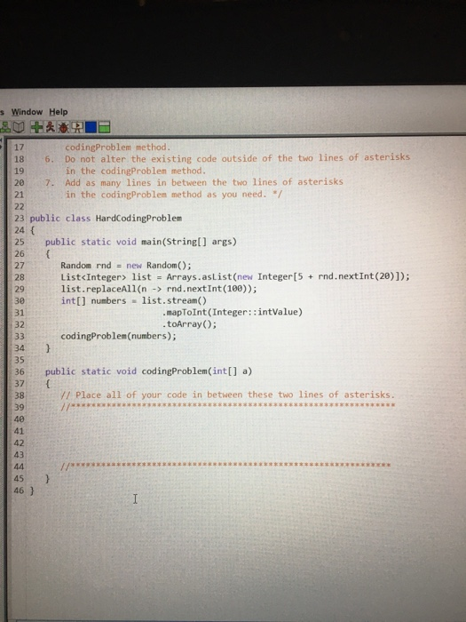Solved ols Window Help 1 import java.util. Random; 2 import | Chegg.com