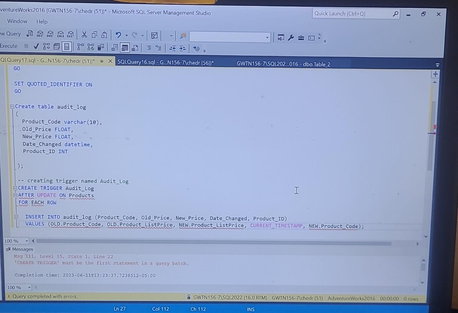 Solved LQuery17.sqI - G...N156-7 I chedr (51))* →x | Chegg.com