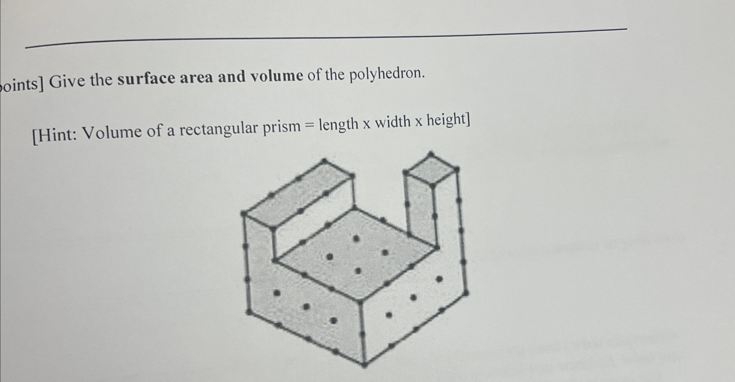 Solved Give the surface area and volume of the | Chegg.com