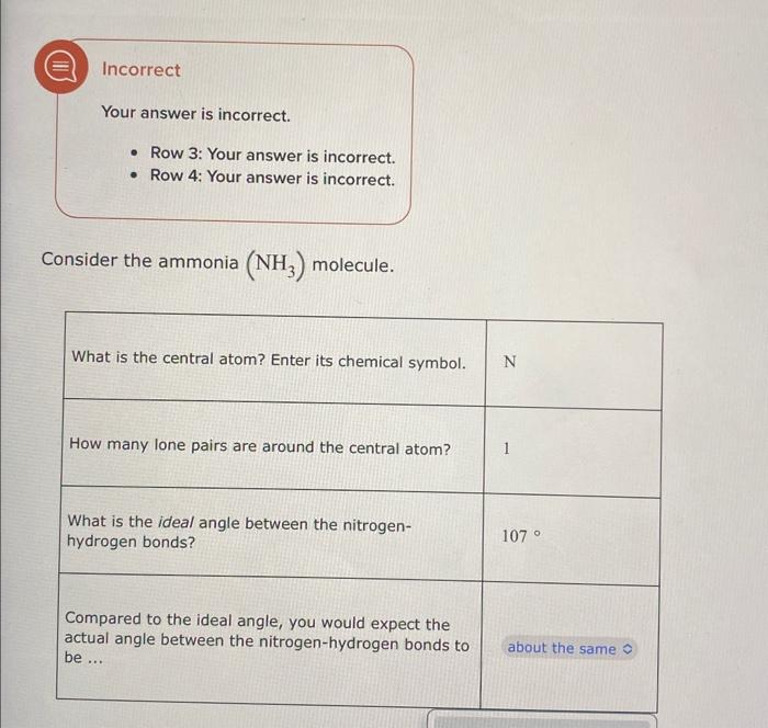 Solved Incorrect Your answer is incorrect. - Row 3: Your | Chegg.com Solved Incorrect Your answer is incorrect. - Row 3: Your | Chegg.com