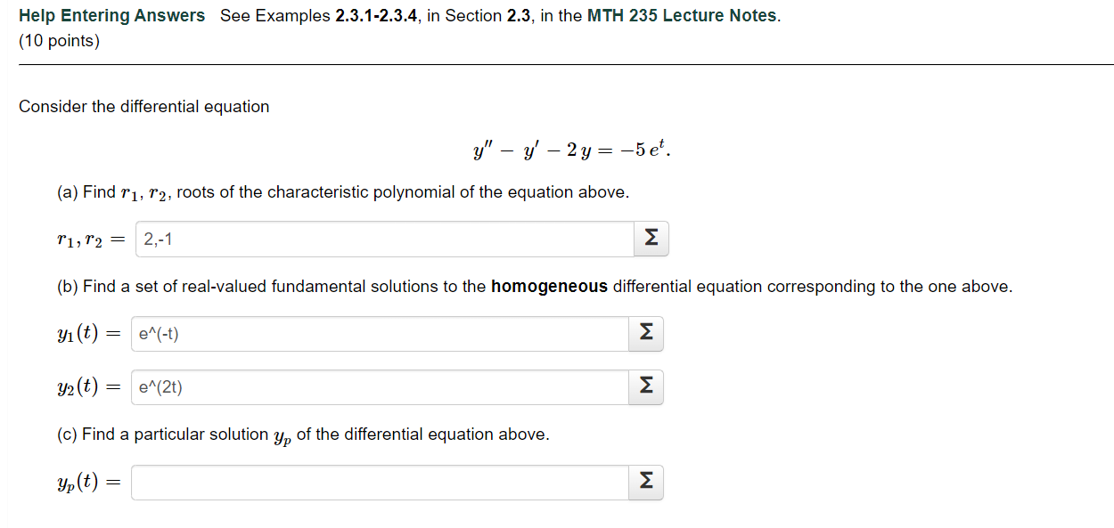 Solved Help Entering Answers See Examples 2.3.1-2.3.4, ﻿in | Chegg.com