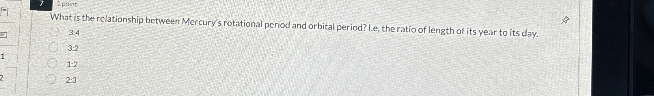 Solved 71 ﻿pointWhat is the relationship between Mercury's | Chegg.com