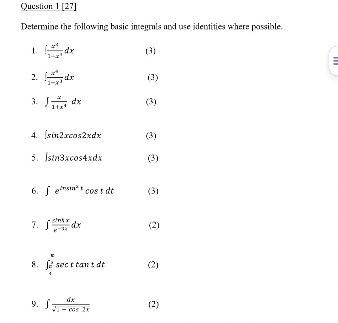Solved Question 1 [27]Determine the following basic | Chegg.com