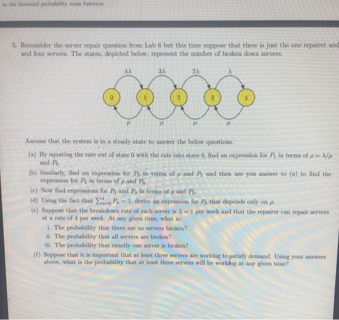 Solved in the binomial probability mass function. 3. | Chegg.com