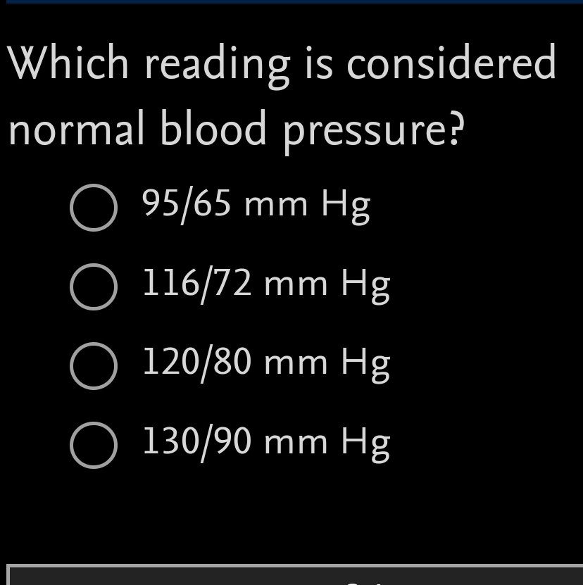 Solved Which reading is considered normal blood | Chegg.com