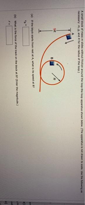 Solved A small block of mass m slides without friction | Chegg.com