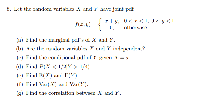 Solved Let the random variables x ﻿and Y ﻿have joint pdfpls | Chegg.com
