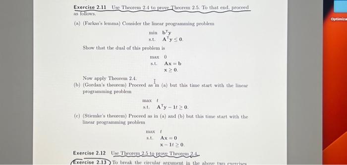 Exercise 2.11 Use. Theorem 2.4 to prove Theorem 2.5. | Chegg.com