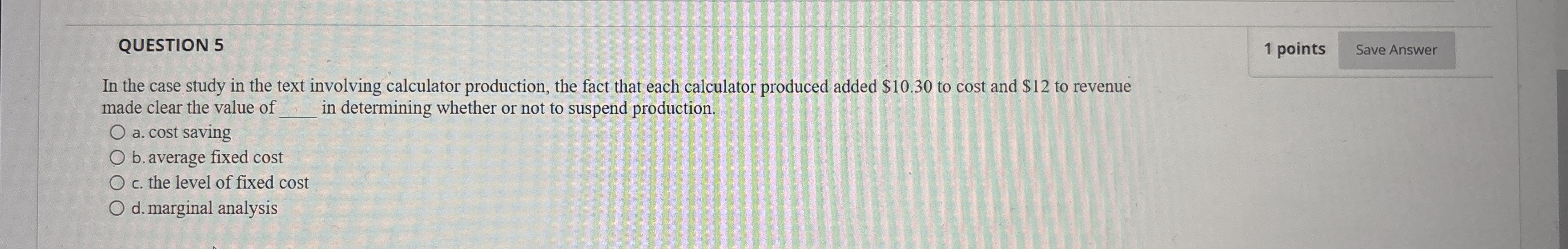 Solved QUESTION 5In the case study in the text involving | Chegg.com