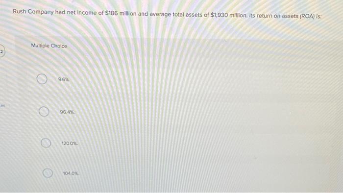 Solved Rush Company had net income of $186 million and | Chegg.com