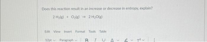 Solved Does this reaction result in an increase or decrease | Chegg.com