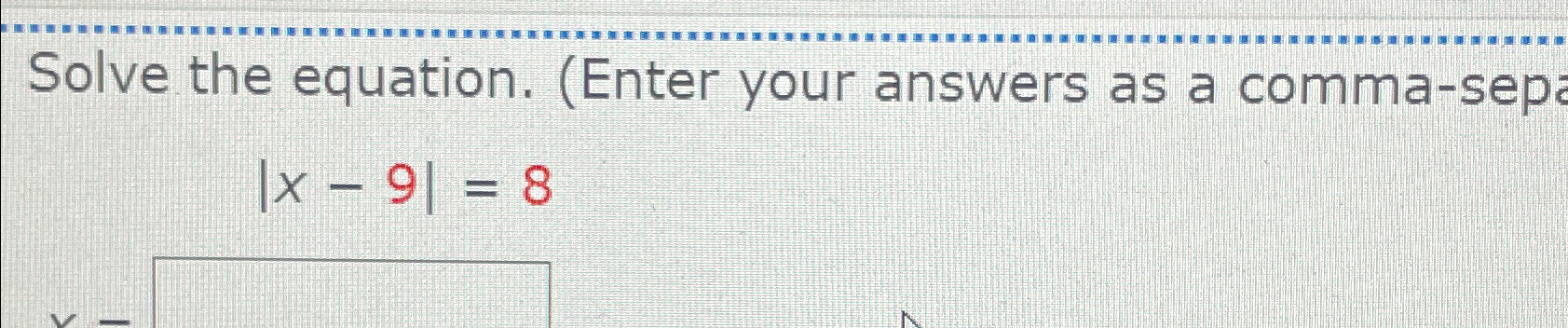 Solved Solve the equation. (Enter your answers as a | Chegg.com