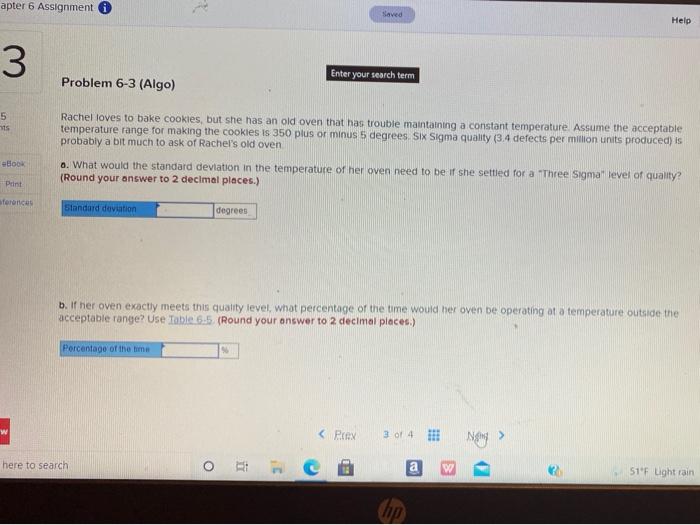 Solved apter 6 Assignment Saved Help 3 Enter your search | Chegg.com Solved apter 6 Assignment Saved Help 3 Enter your search | Chegg.com