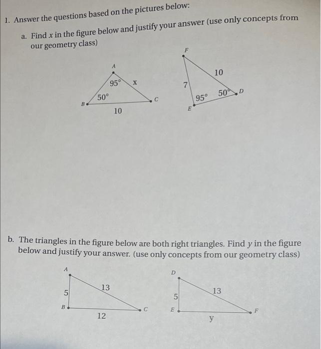Solved 1. Answer the questions based on the pictures below: | Chegg.com